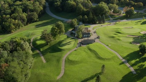 Aerial View Golf Course Drone Flying Stock Footage Video (100% Royalty ...