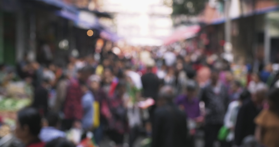 slow motion blurred busy fresh market Stock Footage Video (100% Royalty ...