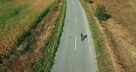 Epic Aerial Drone Footage Professional Cyclist Stock Footage Video (100 ...