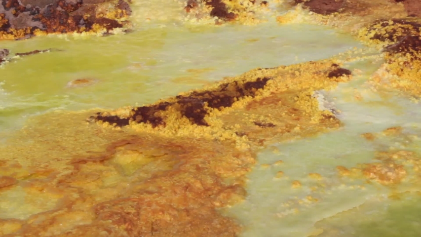 dallol sulfur springs pools sulphur create Stock Footage Video (100% ...