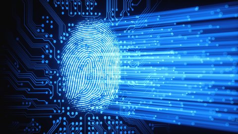 fingerprint printed circuit releasing binary codes Stock Footage Video (100% Royalty-free ...