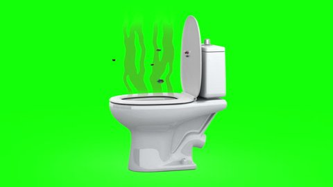 Stench Toilet 3d Animation Green Screen Stock Footage Video (100% ...