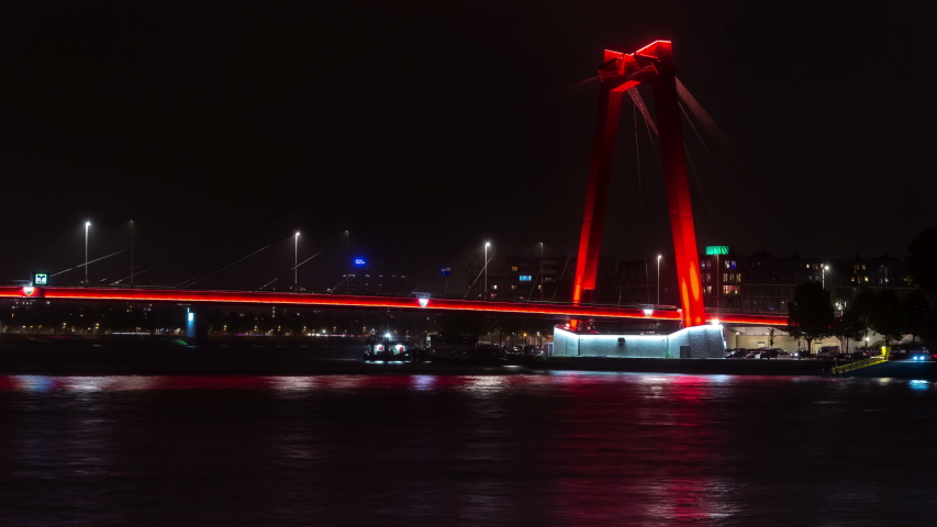 Night Time Cityscape of Rotterdam, Netherlands image - Free stock photo ...