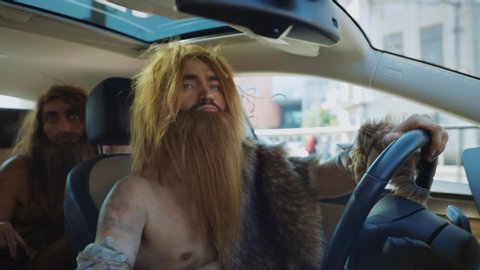 Primeval Caveman Neanderthals Driving Car Like Stock Footage Video (100 ...