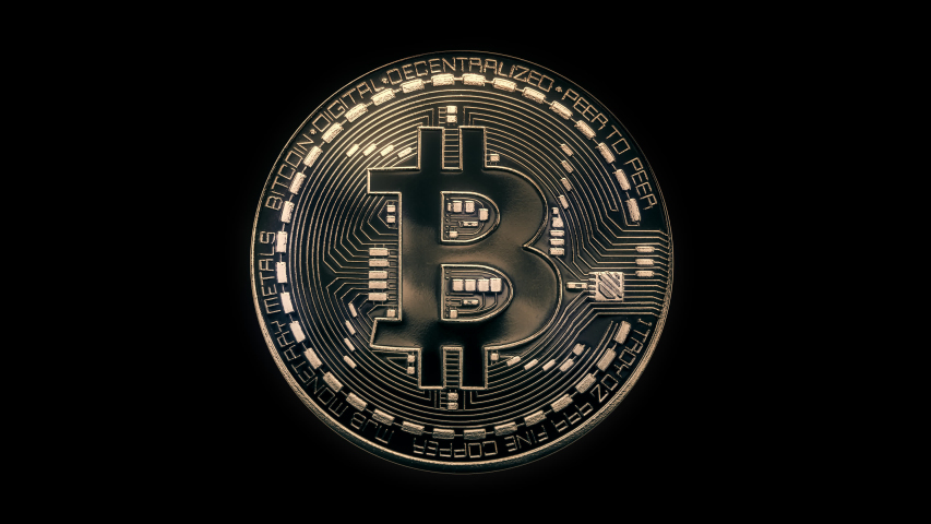 isolated bitcoin on transparent background rotating Stock Footage Video ...