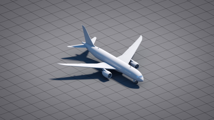 looping isometric animation airplane turning around Stock Footage Video ...