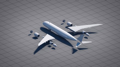 Looping Isometric Animation Airplane Turning Around Stock Footage Video ...