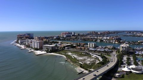 Aerial View Sand Key Bridge Located Stock Footage Video (100% Royalty ...