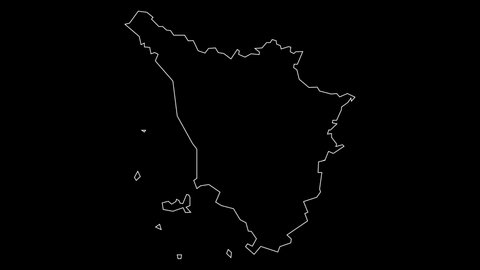 Tuscany Italy Region Map Outline Animation Stock Footage Video (100% ...