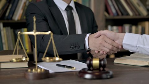 Close Shoot Judge Hand Shaking Hand Stock Footage Video (100% Royalty ...
