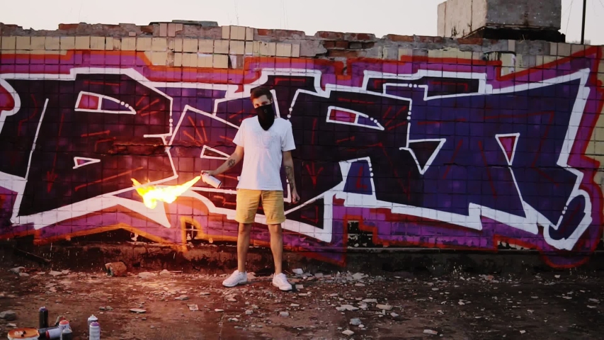 scene graffiti urban artist balaclava after Stock Footage Video (100% ...