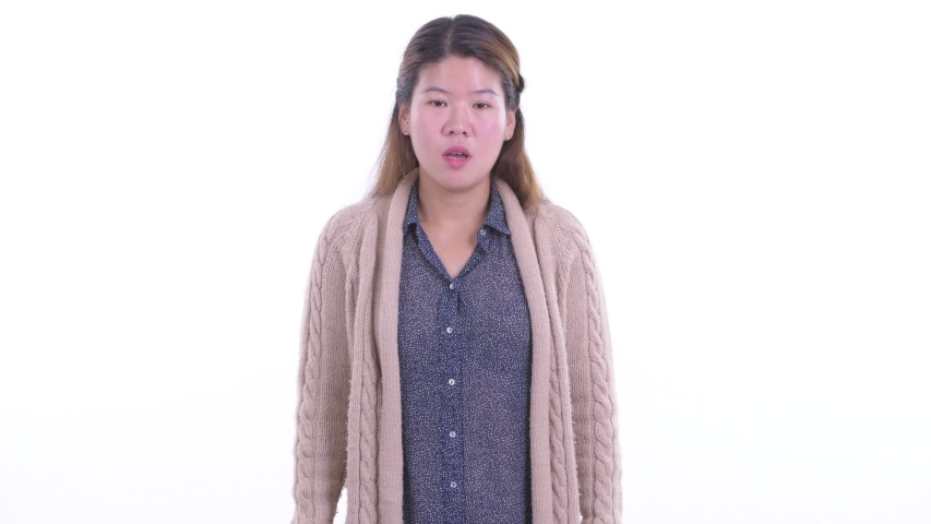 stressed young asian woman looking bored Stock Footage Video (100% ...