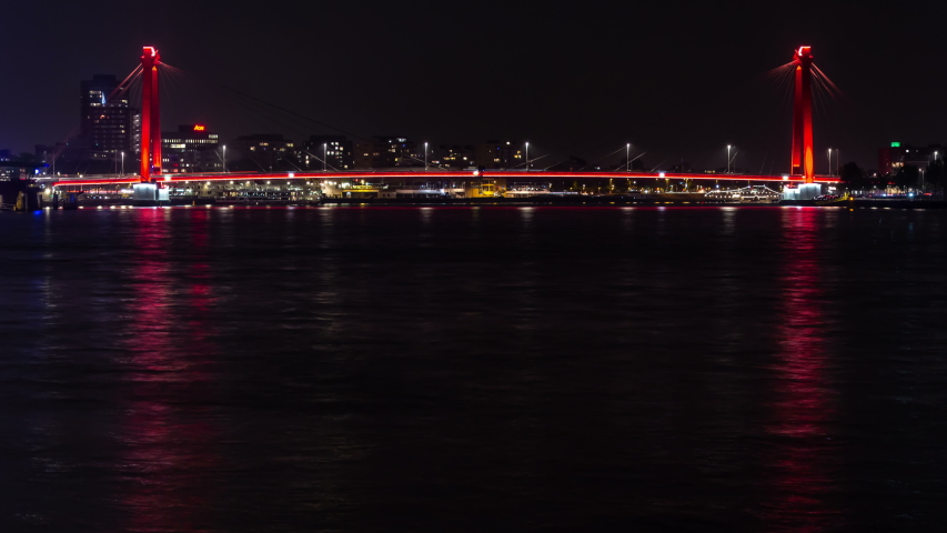 Night Time Cityscape of Rotterdam, Netherlands image - Free stock photo ...