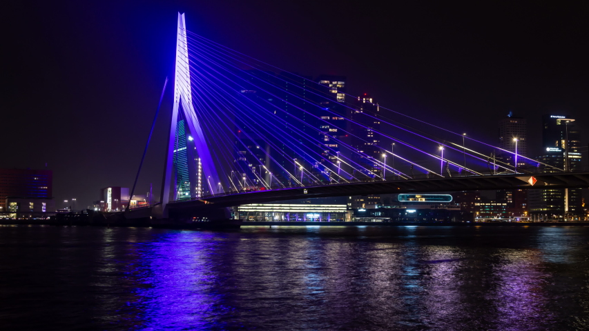 Night Time Cityscape of Rotterdam, Netherlands image - Free stock photo ...