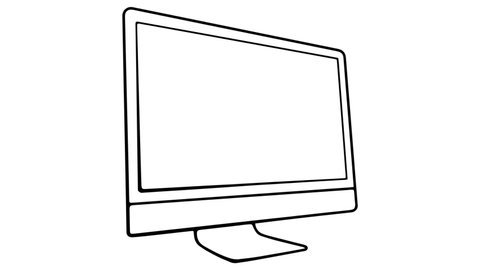 Continuous One Line Drawing Flat Screen Stock Vector (Royalty Free ...