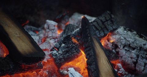 Close Shot Fire Dying Down On Stock Footage Video (100% Royalty-free ...