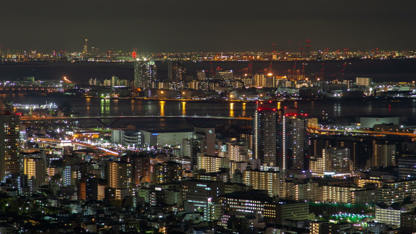 Timelapse Zoom Out Kobe Night Stock Footage Video (100% Royalty-free ...