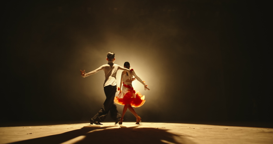 Couple formal dancing silhouette Stock Video Footage - 4K and HD Video ...