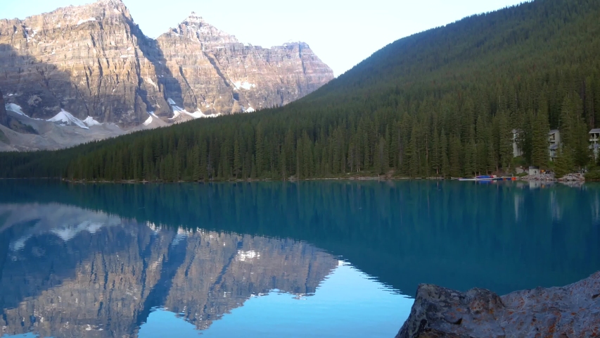 landscape view moriane lake -one most Stock Footage Video (100% Royalty ...