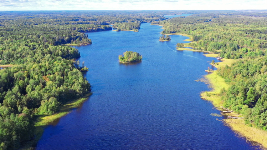 aerial view beautiful lake Stock Footage Video (100% Royalty-free ...