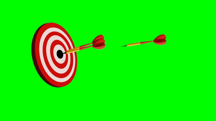 arrow hitting target on green screen Stock Footage Video (100% Royalty ...