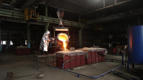 Molten Metal Ladle Factory Stock Footage Video (100% Royalty-free ...