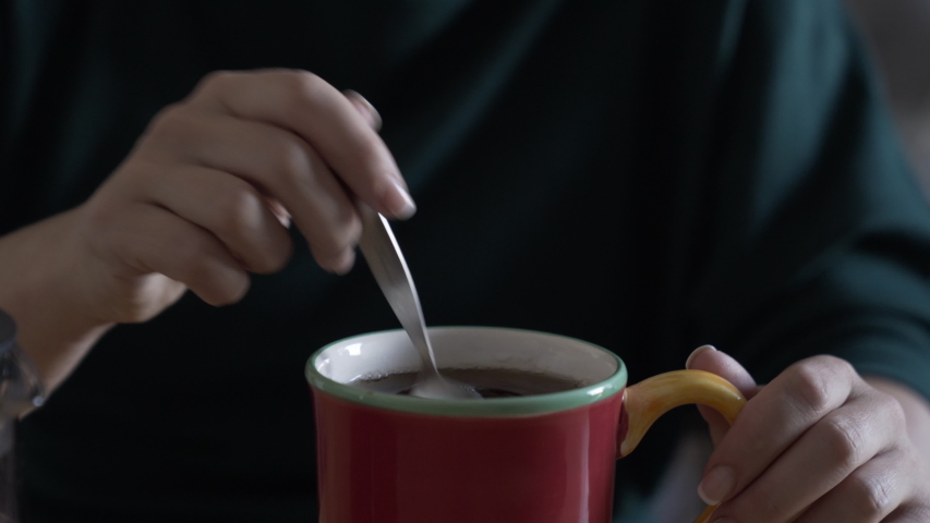 stirring mixing hot cup tea small Stock Footage Video (100% Royalty ...