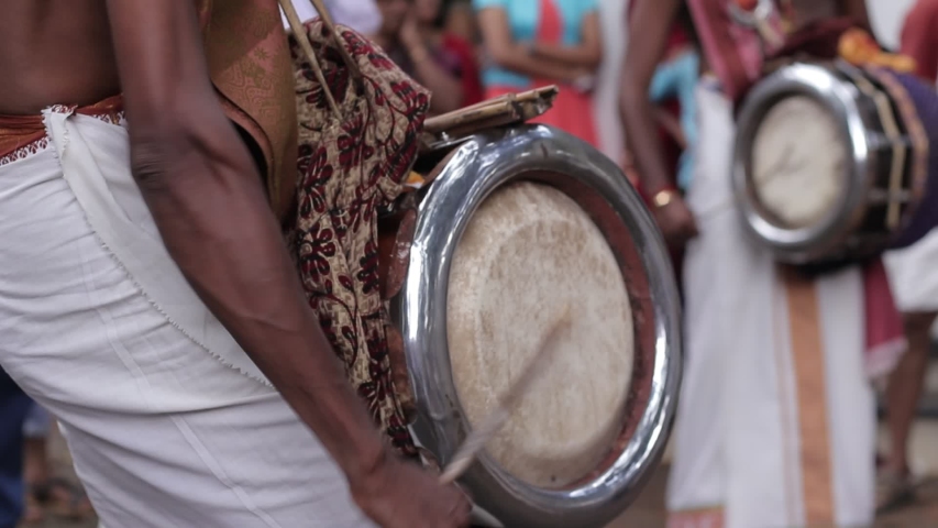 Kerala Man Plays Thakil Drum Festival Stock Footage Video (100% Royalty ...