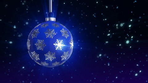 Blue Christmas Tree Ball Rotates On Stock Footage Video (100% Royalty ...