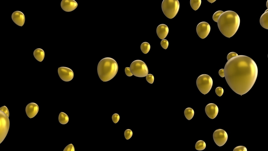 Animation of Gold Balloons Floating Stock Footage Video (100% Royalty ...