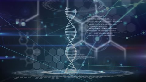 Animation Spinning Dna Strand Structural Formula Stock Footage Video ...