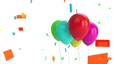 Animation Colourful Shiny Balloons On Strings Stock Footage Video (100% ...