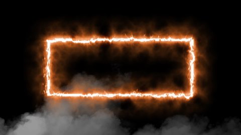 Animation Rectangular Frame Flames Clouds Smoke Stock Footage Video ...