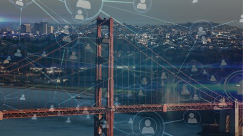 Animation Network Connecting People Icons Bridge Stock Footage Video ...