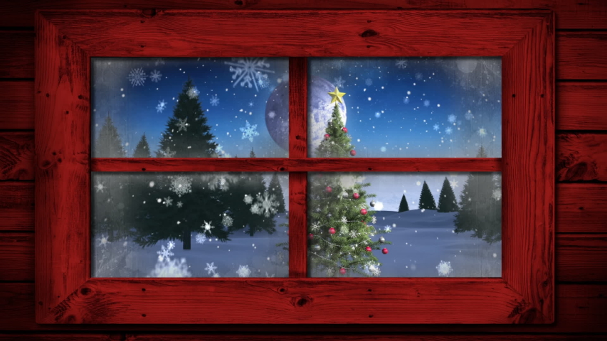 animation winter scenery seen through window Stock Footage Video (100% ...