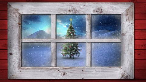 Animation Winter Scenery Seen Through Window Stock Footage Video (100% ...
