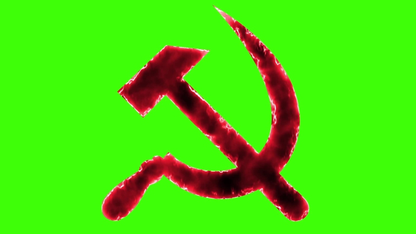 sickle hammer red neon green - Stock Footage Video (100% Royalty-free ...