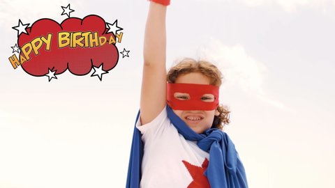 Bright Super Boy Red Mask Long: vector de stock (libre de regalías ...