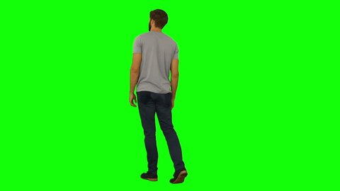 Casual Man Standing On Green Screen Stock Footage Video (100% Royalty ...