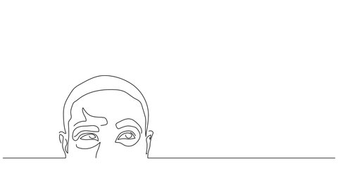Man Face Line Drawing Animated Illustration Stock Footage Video (100% ...