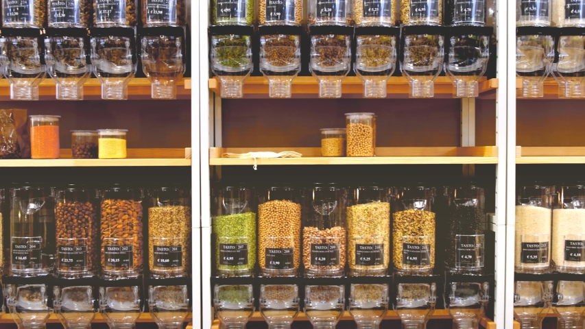 Bulk Food Store Dispenser Bins On Stock Footage Video (100% Royalty ...
