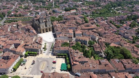 Aerial View Colorful Auch Cityscape On Stock Footage Video (100% ...