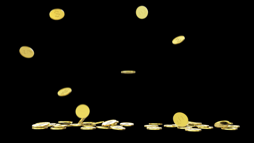 Falling Gold Coins Pack Great Overlay Stock Footage Video (100% Royalty ...