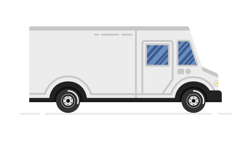 Car Animation. Commercial Cargo Van. Stock Footage Video (100% Royalty ...