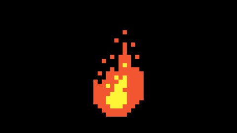Pixel Fire Animation Pixel Art Retro Stock Footage Video (100% Royalty ...