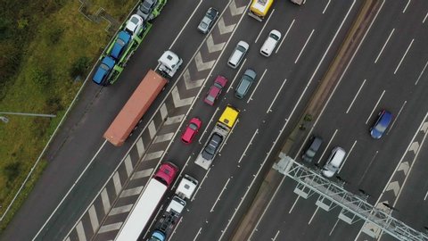 Aerial View Gridlock Traffic Jam On Stock Footage Video (100% Royalty ...