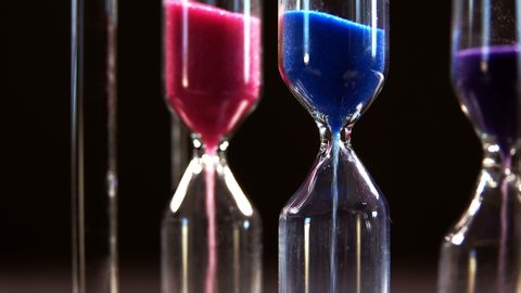 Working Sand Watch On Black Background Stock Footage Video (100% ...