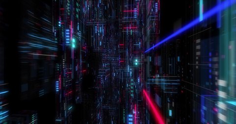 3d Render Abstract Urban Virtual Realityl Stock Footage Video (100% ...