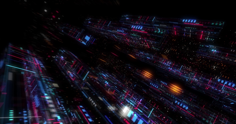 seamless loop abstract matrix hologram digital Stock Footage Video (100 ...