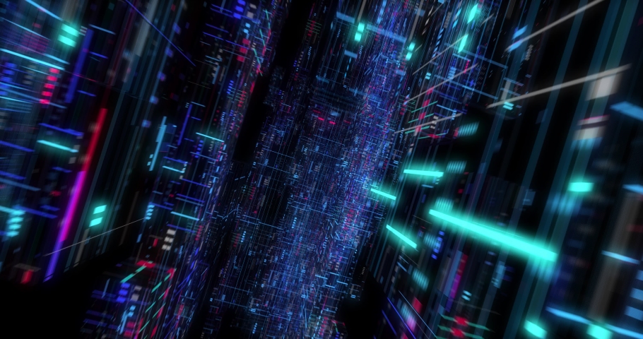 seamless fly through abstract circuitry digital Stock Footage Video ...